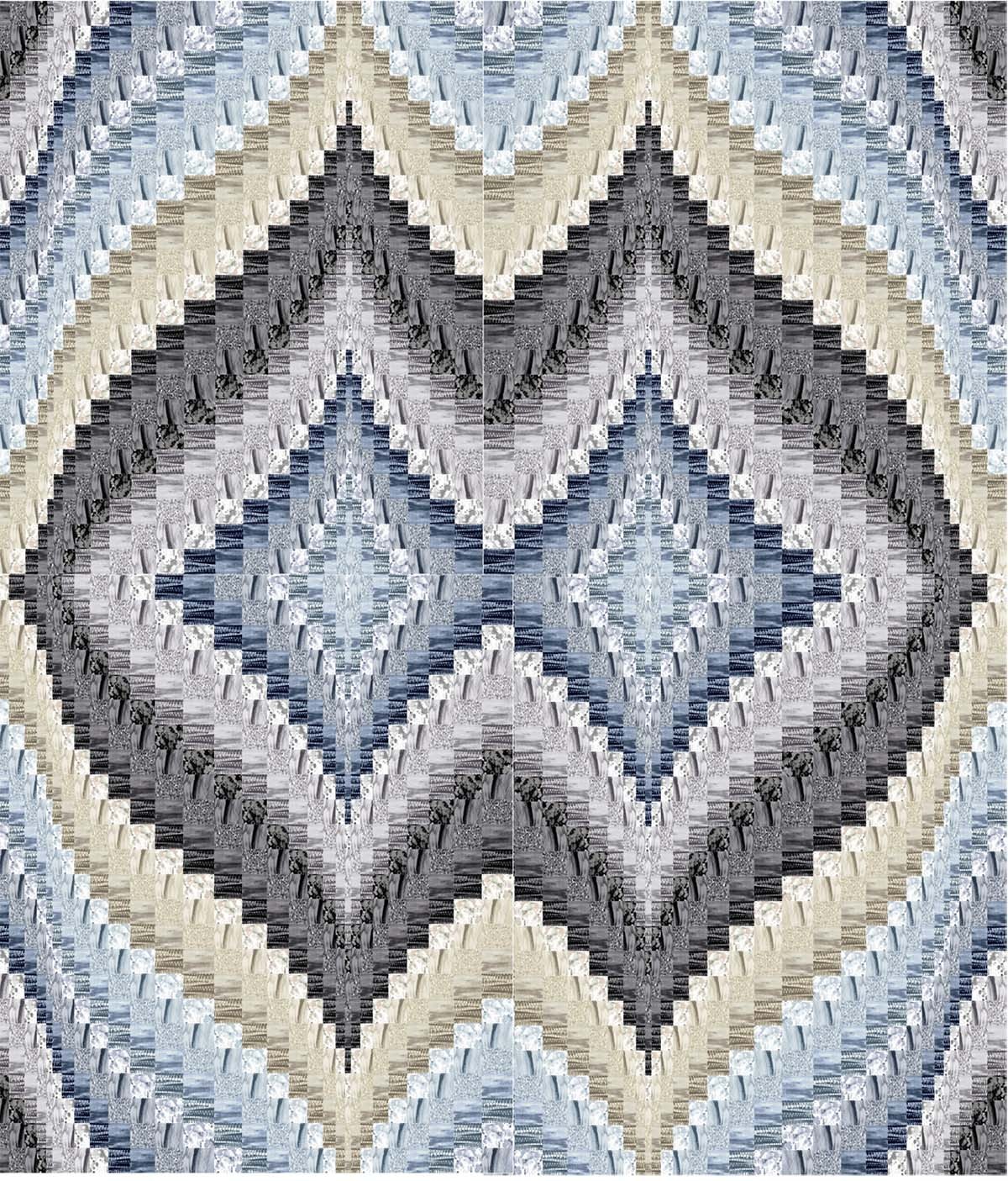 Strata Bargello graphite Quilt by Carl Hentsch of 3dogdesignco