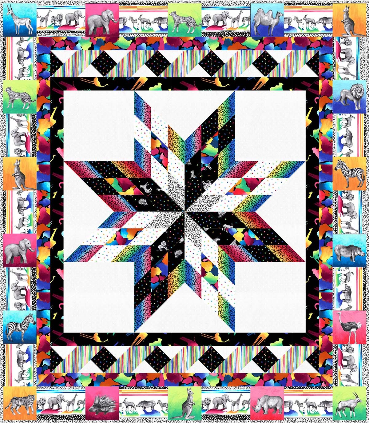 kaleidoscope by Project House 360 Black and white and bright allover ...
