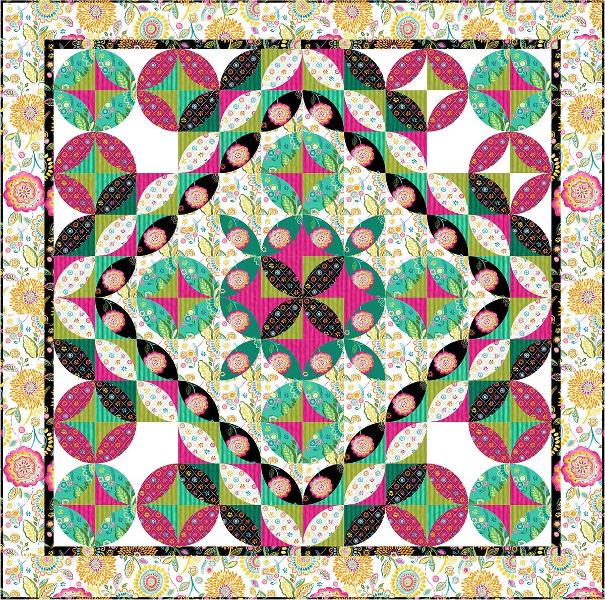 Bohemian Peels Quilt by Material Girlfriends Patterns happy days