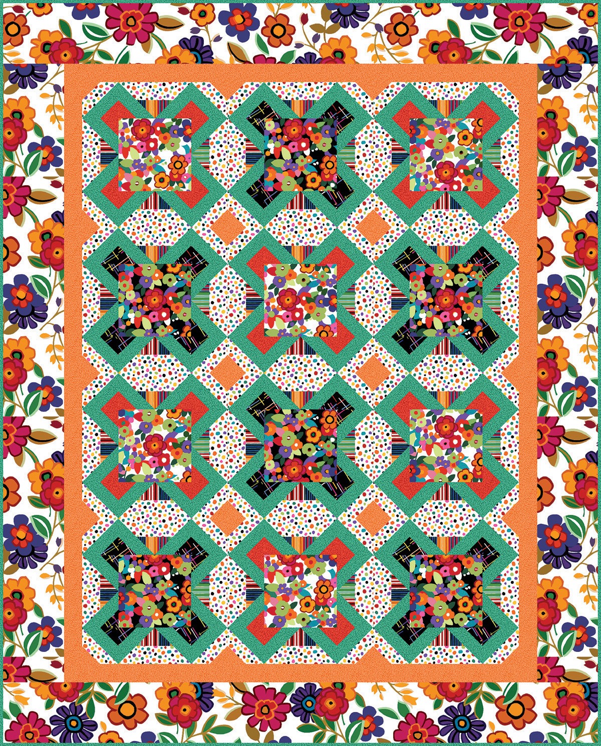 Gardens at the crossroads Quilt Bright and Bold by Heidi Pridemore