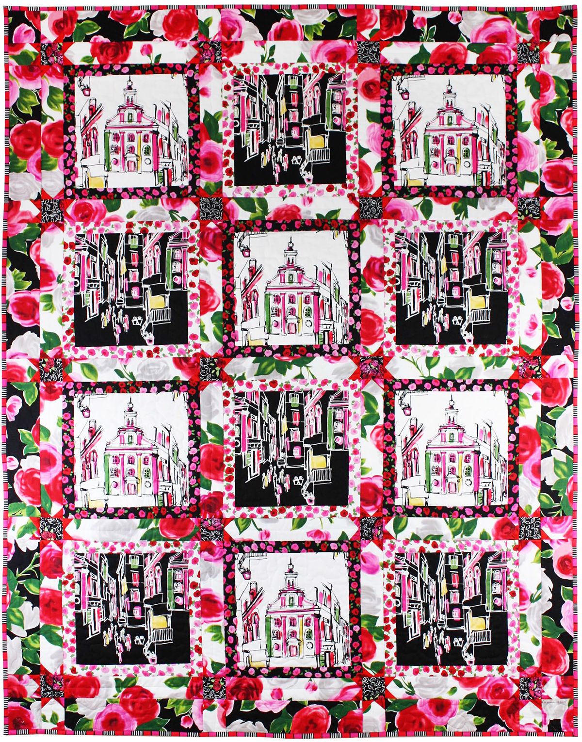 City Blocks Quilt by Marinda Stewart / 50x64"