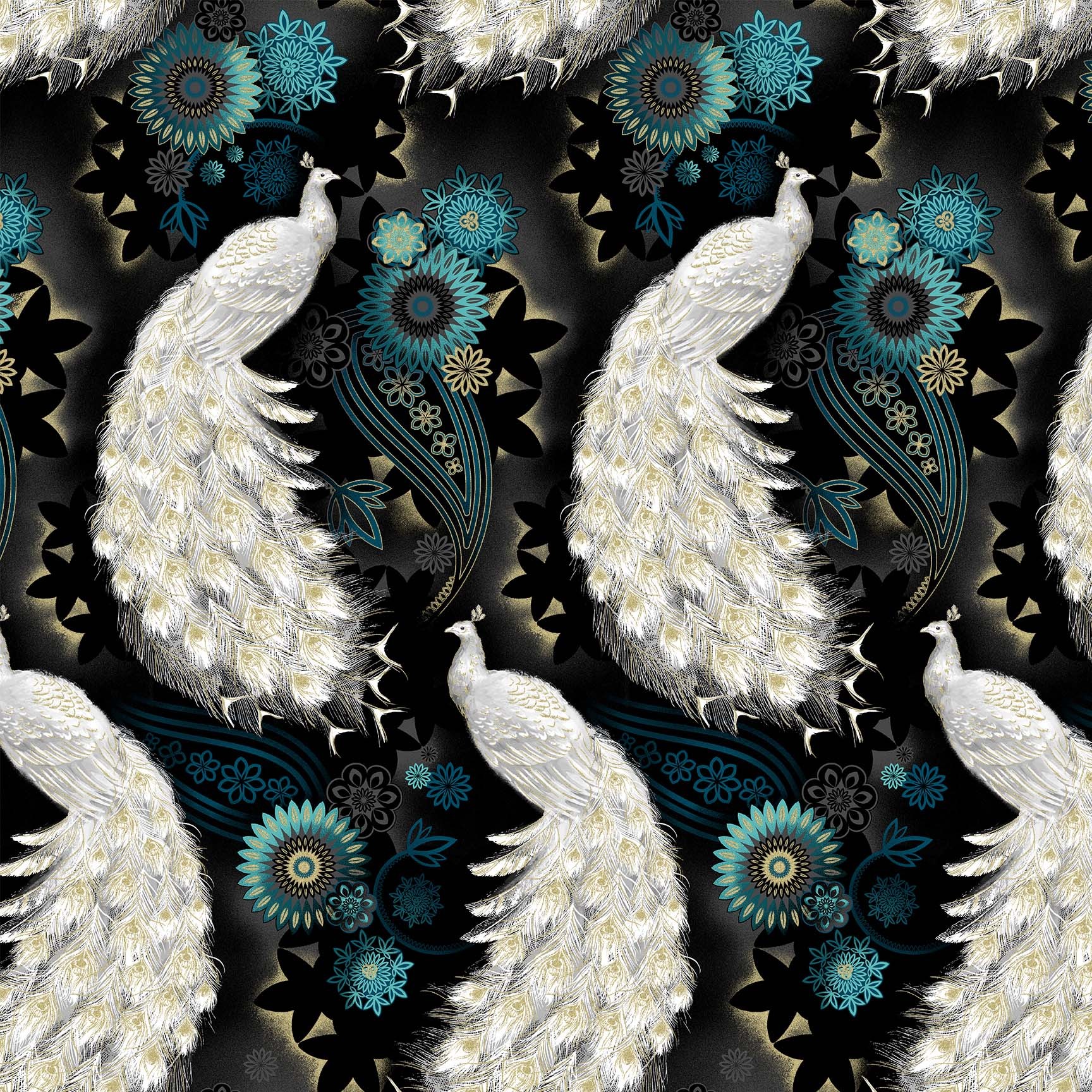 magnificent peacock metallic cotton birds majestic feathers