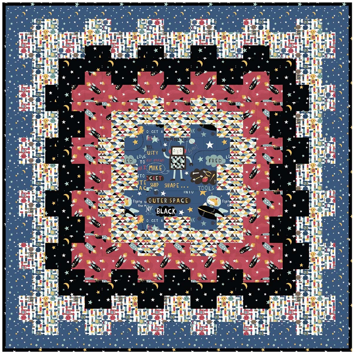 Cogs in Space Quilt by Lisa Swenson Ruble super fred