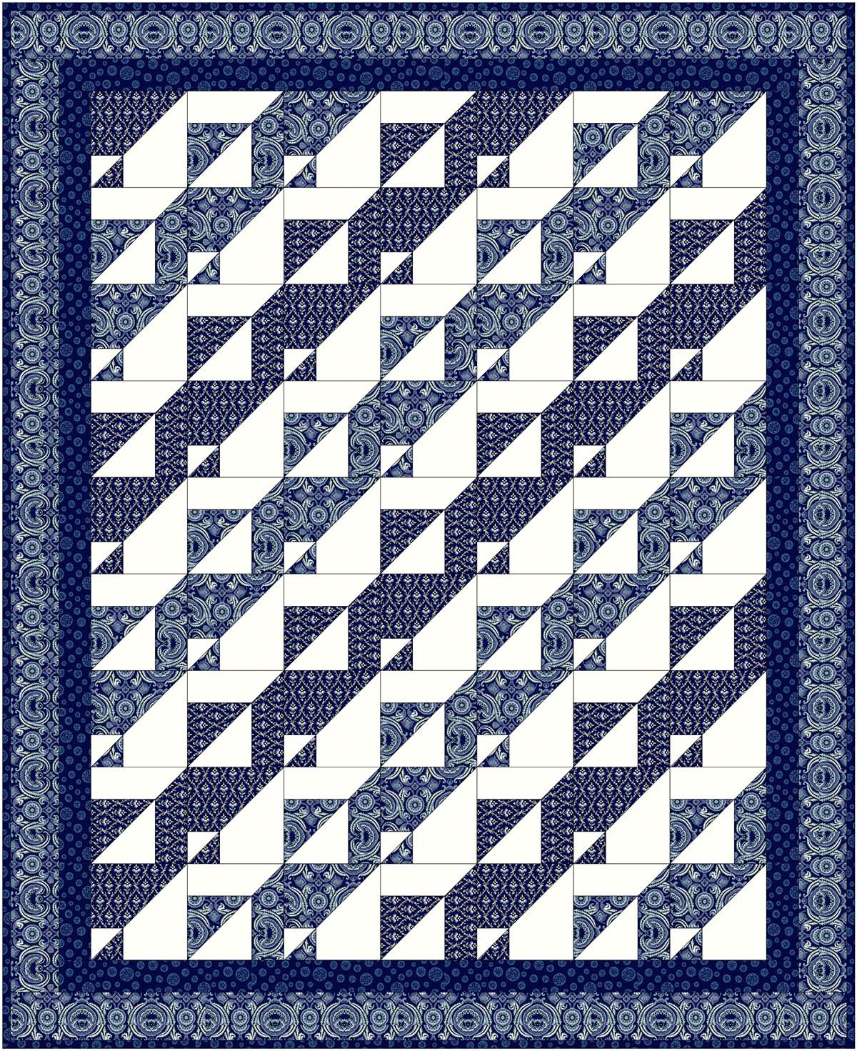 Unhinged quilt feat. Cottagecore Blue by Carolyns in Stitches