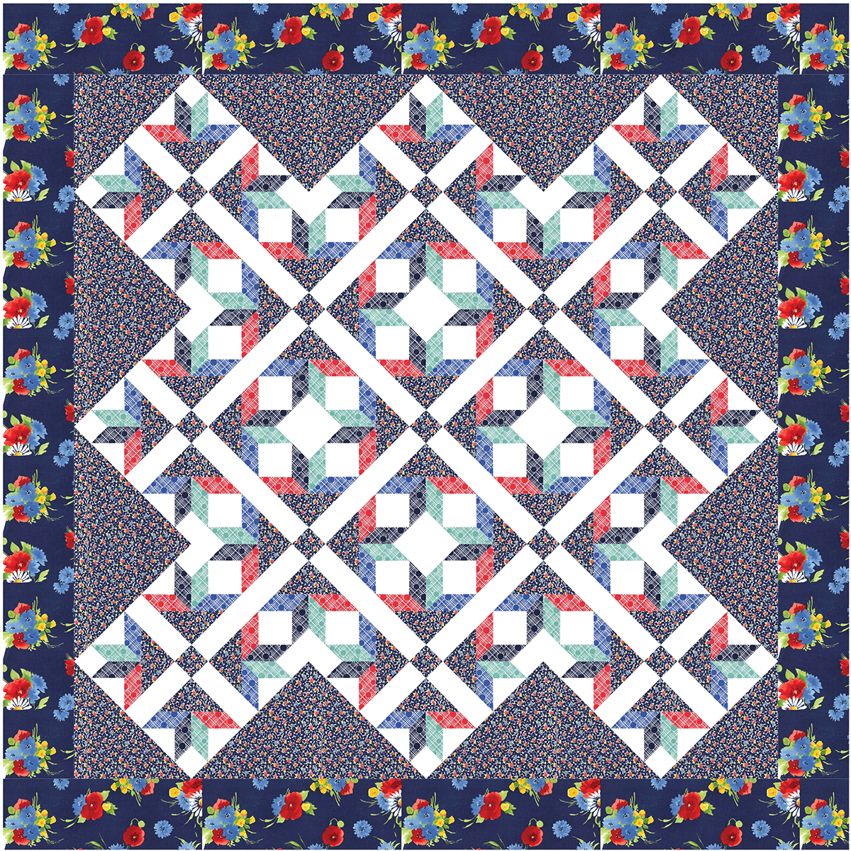 Floret Quilt by Susan Emory / 72x72"