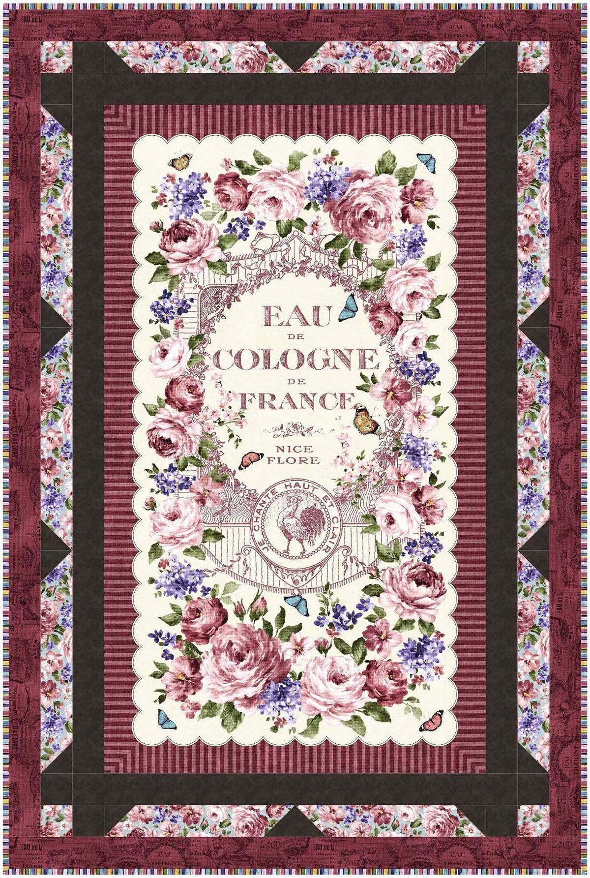 Panel Frames Quilt by Swirly Girls Design fragrant roses