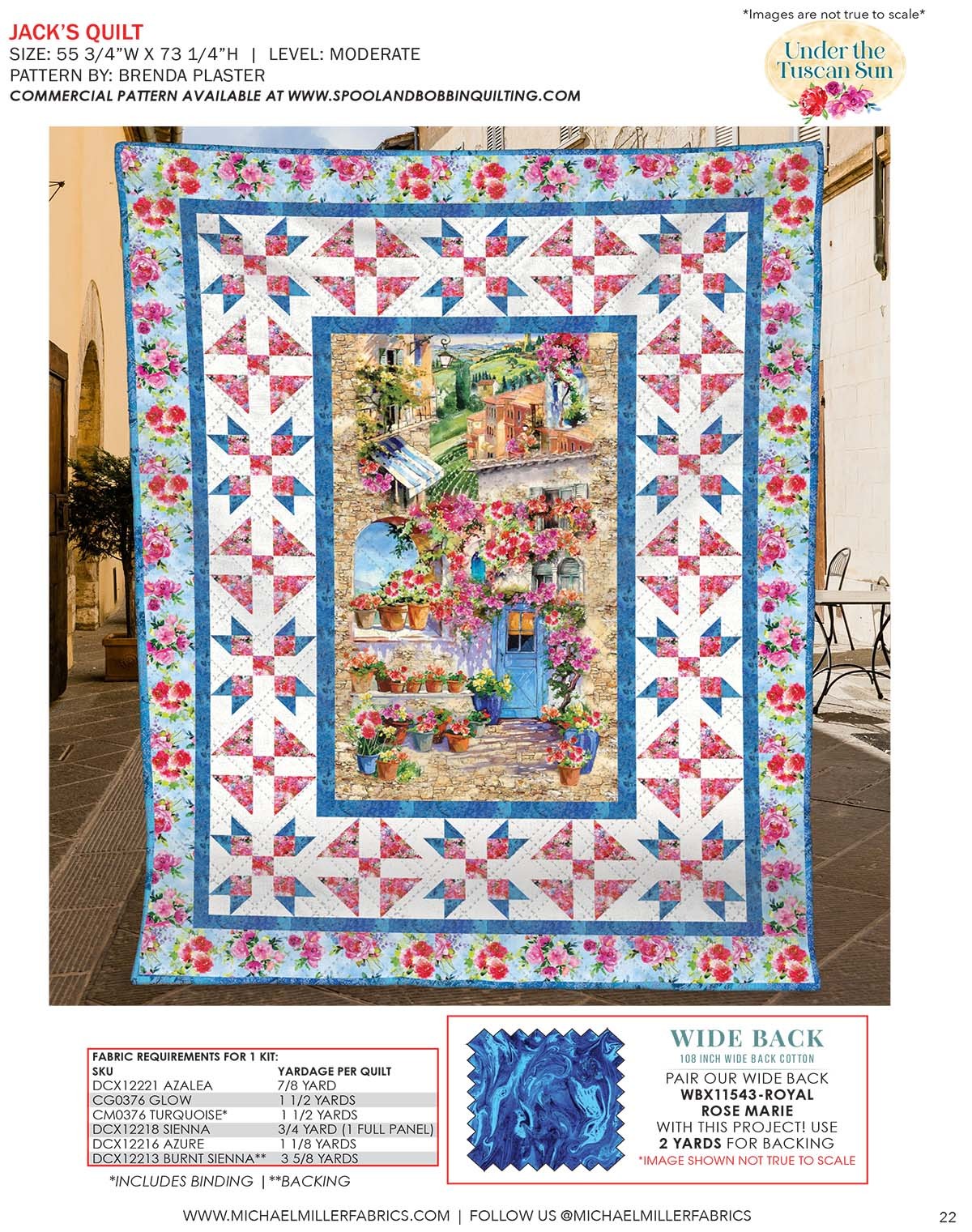 Jack's Quilt feat. Under the Tuscan Sun by Brenda Plaster KITTING GUIDE