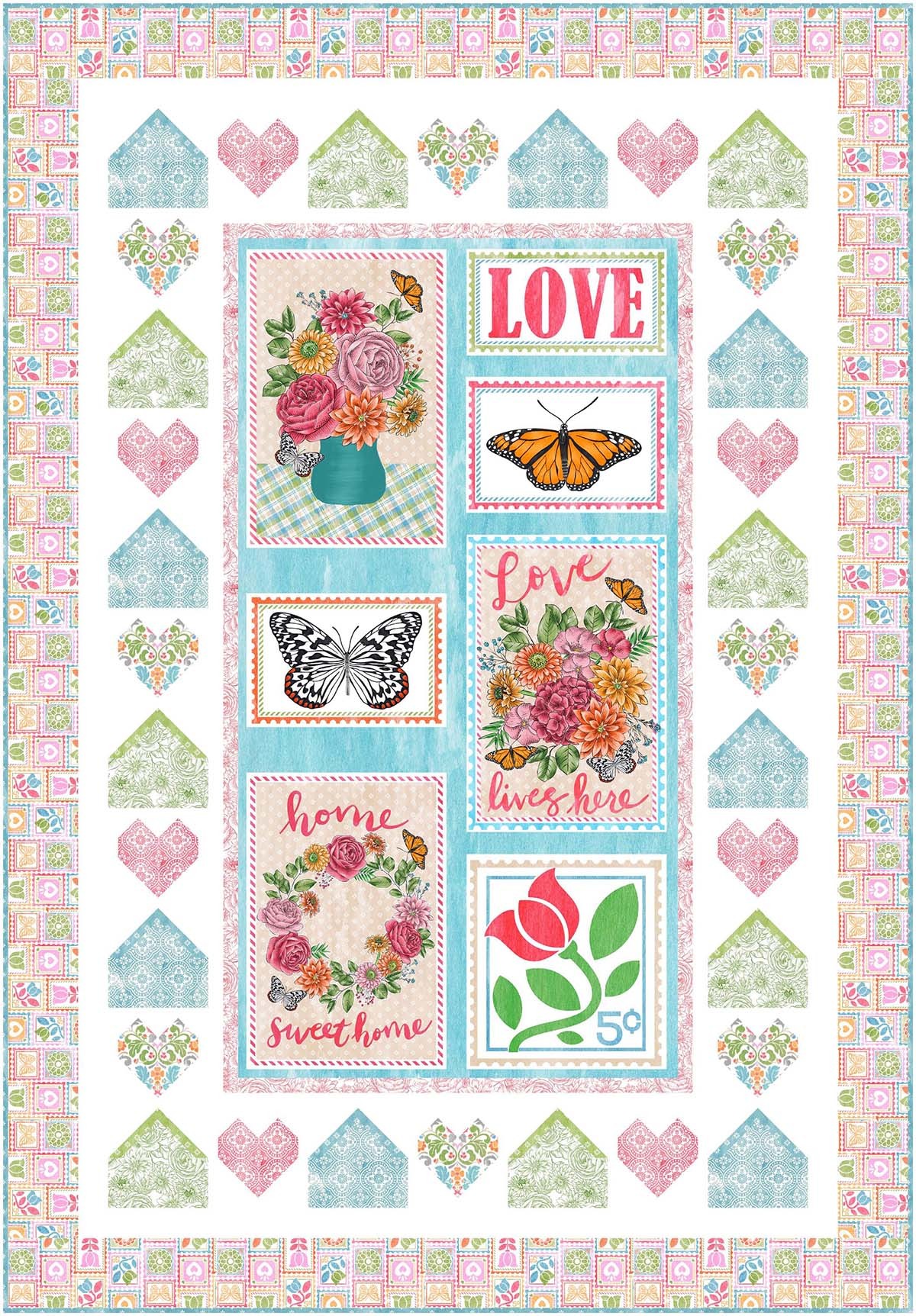 Stamp Collection Quilt by Natalie Crabtree