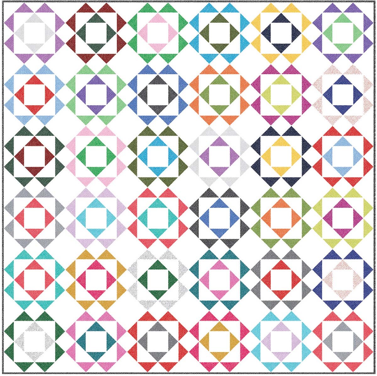 Mod Flowers Quilt garden pindot basics