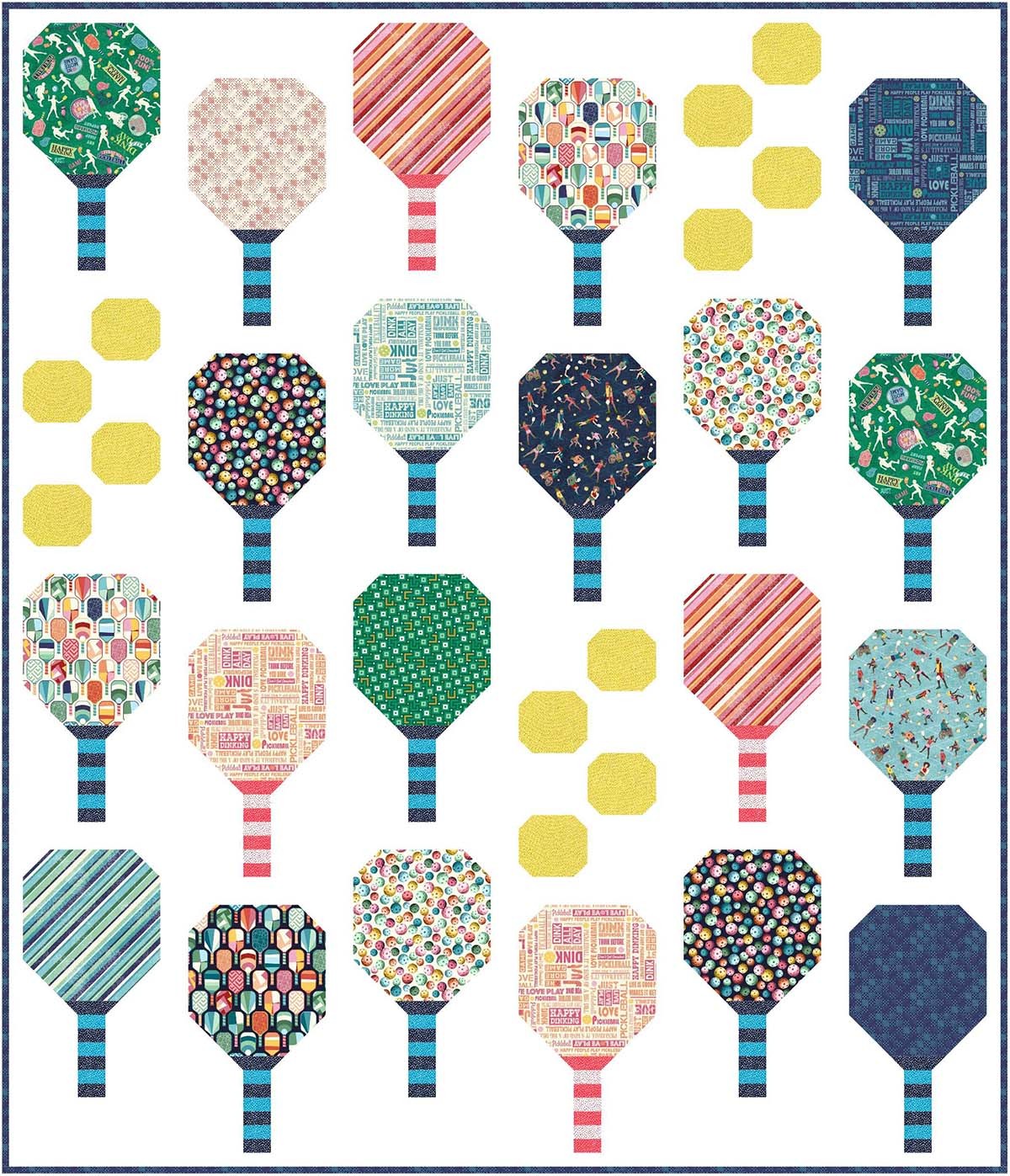 Pickleball Club Quilt feat. Peace Love Pickleball by Natalie Crabtree