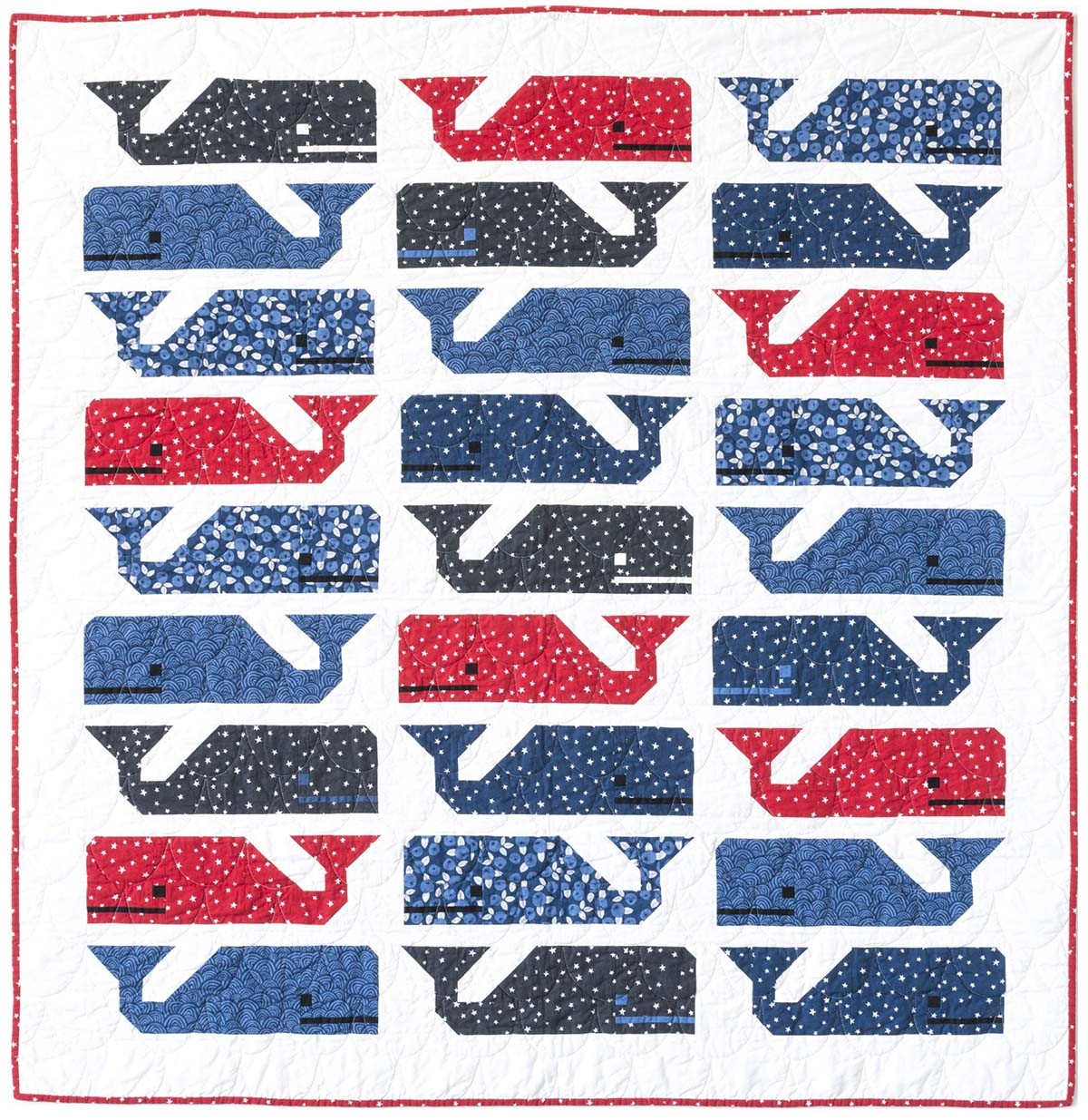 Preppy The Whale Quilt by Elizabeth Hartman /47"x50"