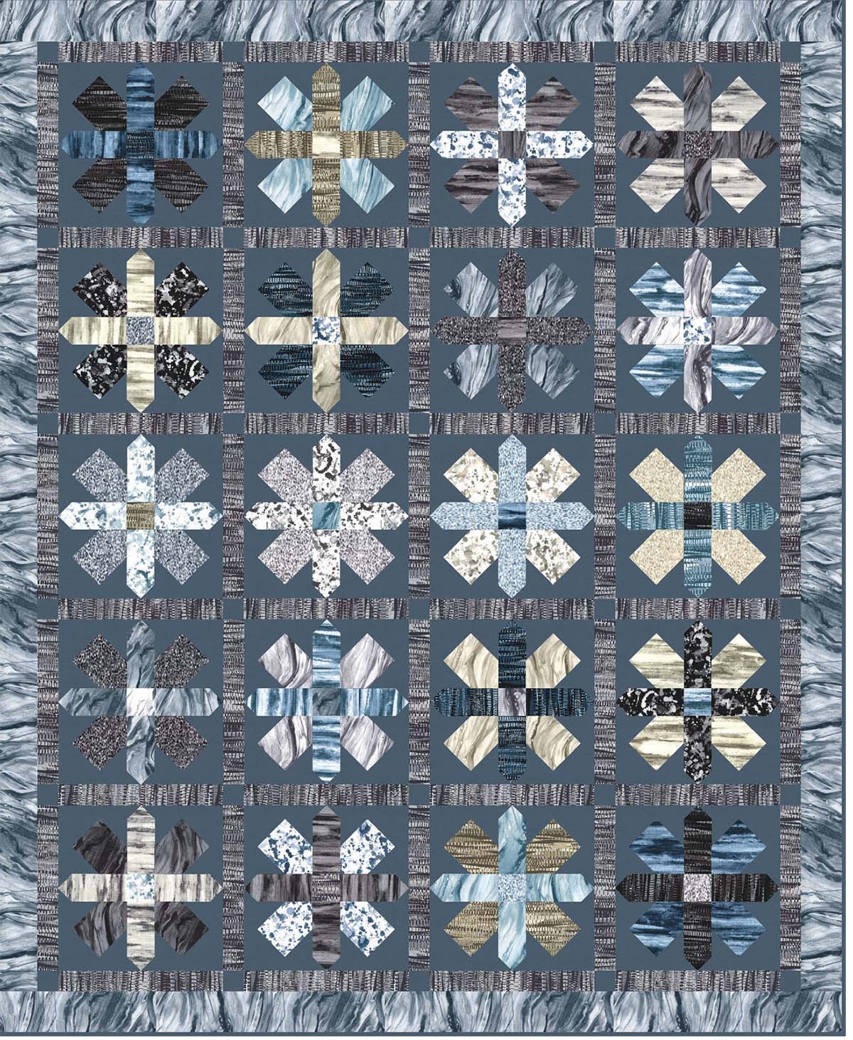 Strata This Way & That graphite Quilt by Heidi Pridemore