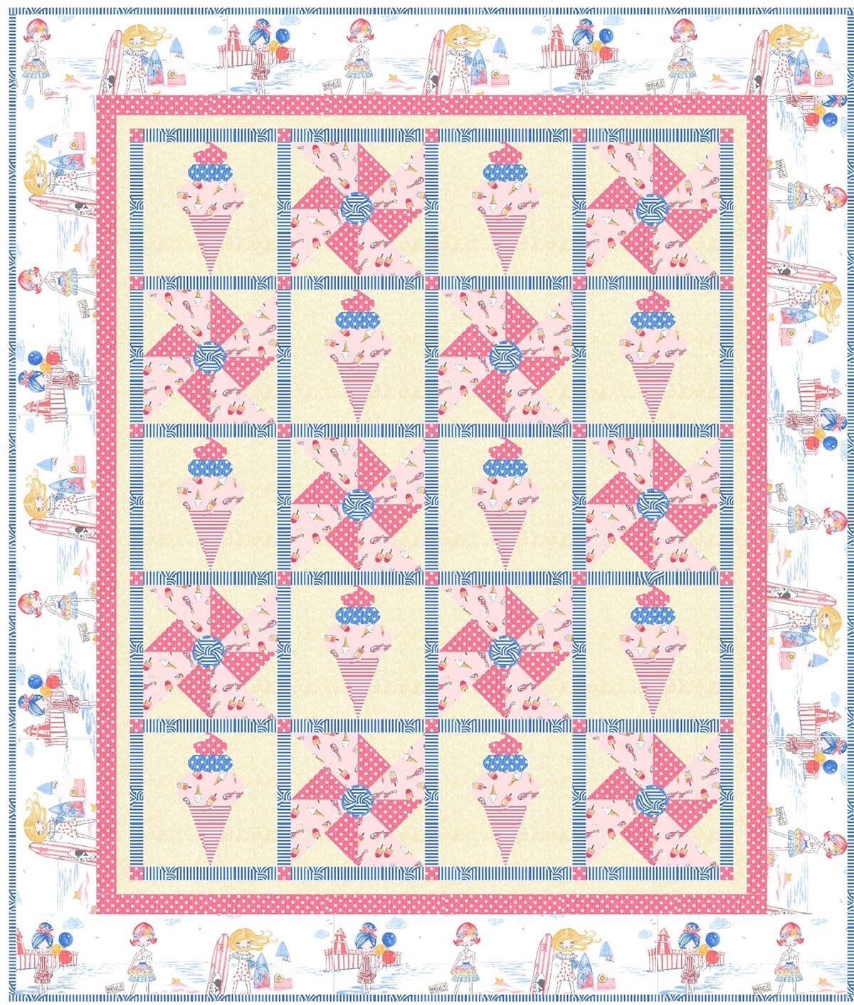 triple Scoop Quilt by Natalie Crabtree rosalinda